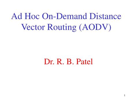 PPT Ad Hoc On Demand Distance Vector Routing AODV PowerPoint Presentation ID