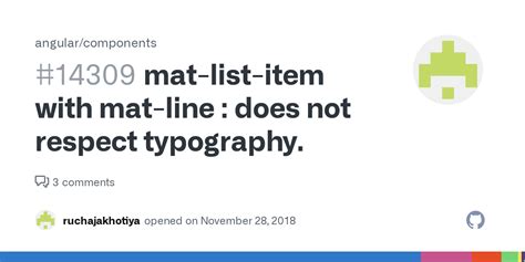 Mat List Item With Mat Line Does Not Respect Typography · Issue 14309 · Angularcomponents
