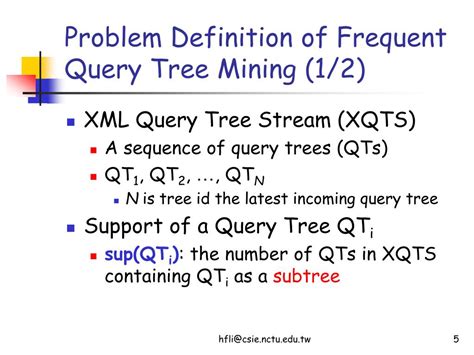 Ppt Online Mining Of Frequent Query Trees Over Xml Data Streams Powerpoint Presentation Id