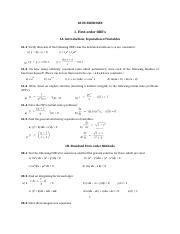 Docx EXERCISES First Order ODE S A Introduction Separation Of Variables A