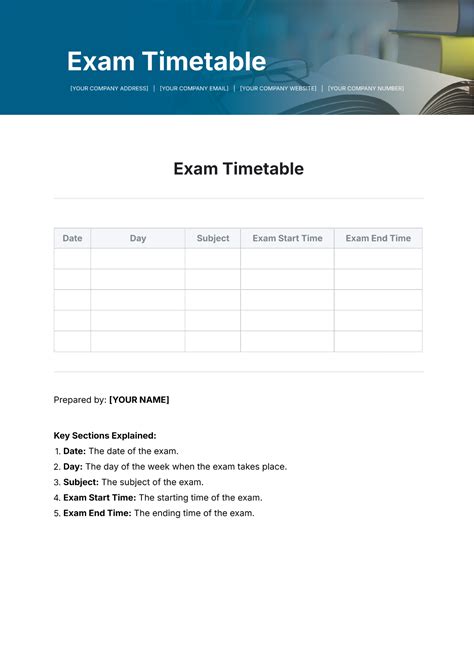 Free Gcse Revision Timetable Template To Edit Online