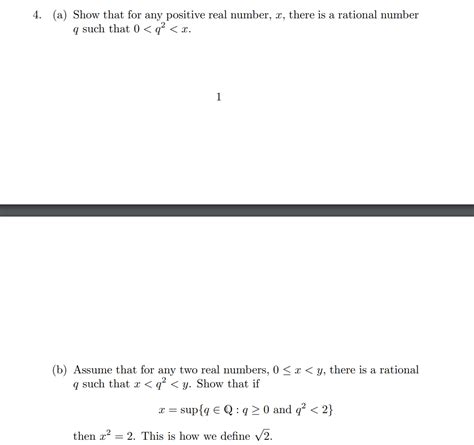 solved 4 a show that for any positive real number x