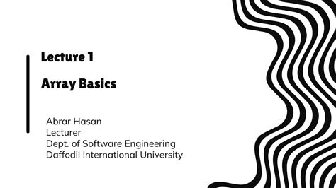 Lecture 1 Array Basics Youtube