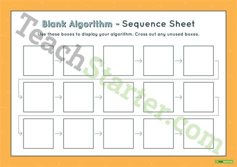 15 step algorithm sequence sheet middle primary teaching resource