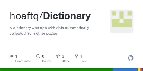 GitHub Hoaftq Dictionary A Dictionary Web App With Data Automatically Collected From Other Pages