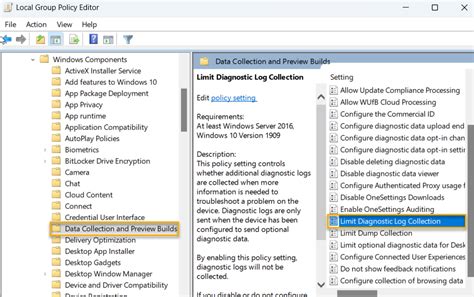 ensure limit diagnostic log collection is set to enabled cis level 1