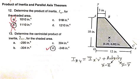 Solved Product Of Inertia And Parallel Axis Theorem Yv 12
