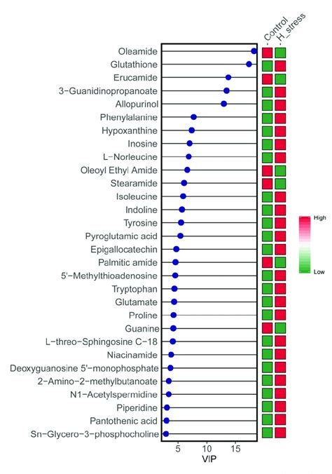 variable importance in projection vip score analysis plot of