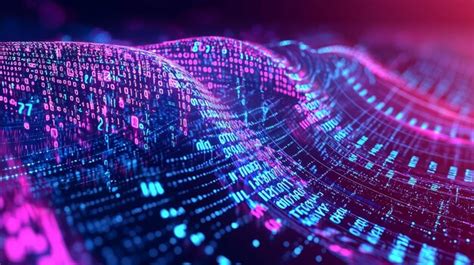 Digital Wave Of Binary Data Numbers In Futuristic Matrix Visual High