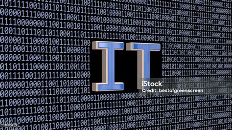 검은 색 배경에 밝은 파란색으로 색칠 된 이진 코드의 벽에 통합 된 It 기호 0명에 대한 스톡 사진 및 기타 이미지 0명 3차원 형태 Istock