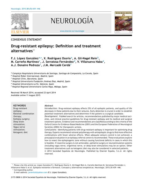 Pdf Drug Resistant Epilepsy Definition And Treatment Alternatives