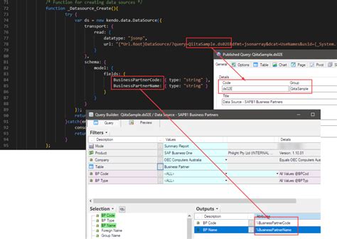 KENDO DataSource Object Using A Published Report Query Sharperlight