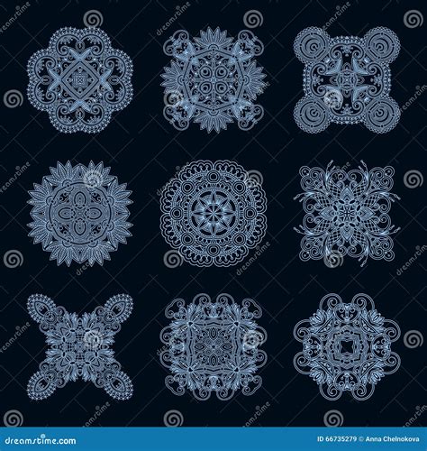 Vector Set Of Floral Decorative Elements Stock Vector Illustration Of Vector Style 66735279