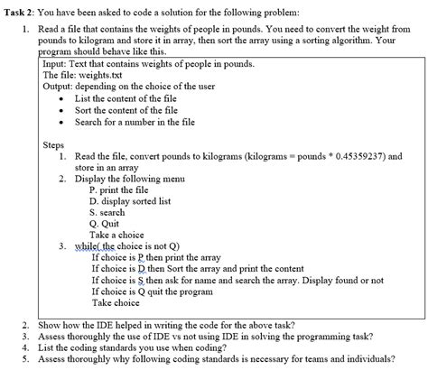 Solved Task 2 You Have Been Asked To Code A Solution For