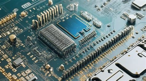 Premium AI Image Closeup Of Electronic Circuit Board With Cpu Microchip Electronic Components