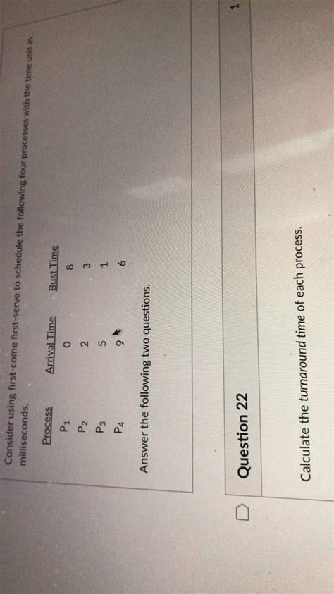 Solved Consider Using First Come First Serve To Schedule The