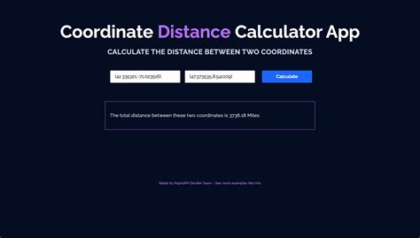 Coordinate Distance Calculator App