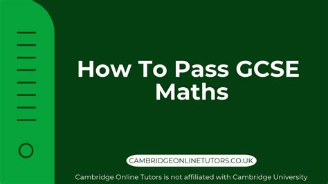 How To Pass Gcse Maths Cambridge Online Tutors