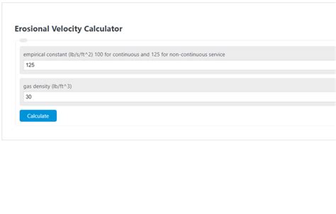 Erosional Velocity Calculator Calculator Academy