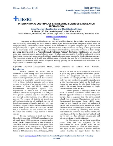 Pdf Wood Species Classification And Identification System