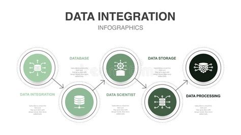 Data Integration Presentation Template Stock Vector Illustration Of Infographics Concept