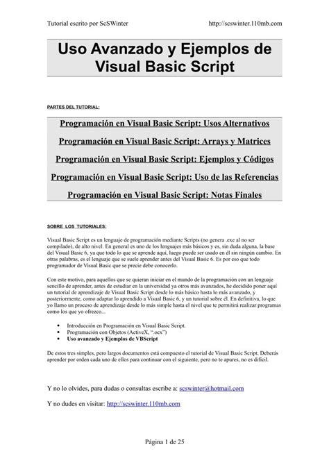 pdf de programación uso avanzado y ejemplos de visual basic scrip
