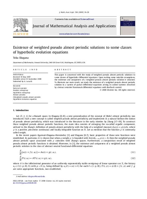 Pdf Existence Of Weighted Pseudo Almost Periodic Solutions To Some