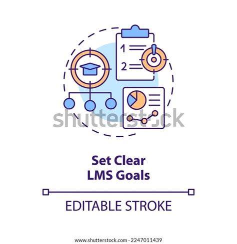 Set Clear Lms Goals Concept Icon Stock Vector Royalty Free 2247011439 Shutterstock
