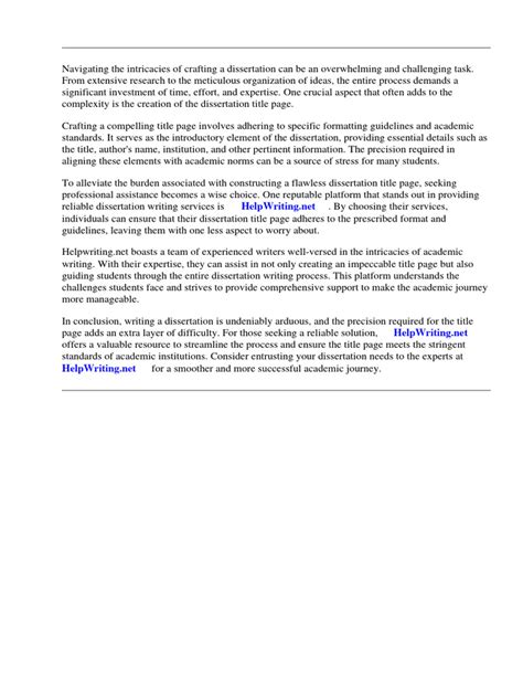 Dissertation Title Page Template Pdf