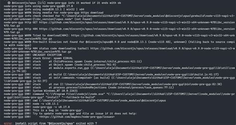 Discordjsopus Installation Error For Node V20 Discordjs Imagine