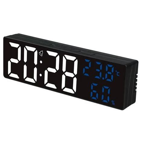 9 Inch Large Digital Wall Clock Temperature Humidity Night Mode Snooze 12 24h Usb Plug In