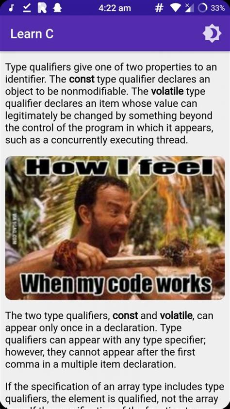 Application When A Application For Learning The C Programming