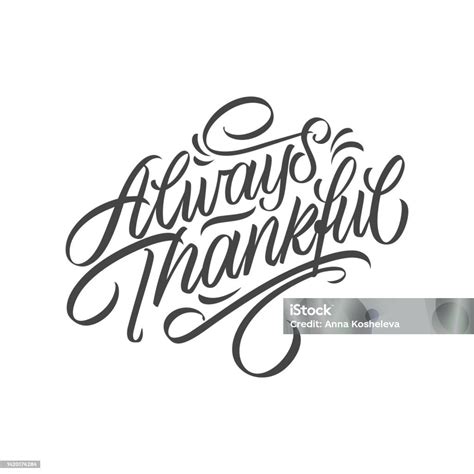 항상 감사 필기 문자 벡터 텍스트입니다 항상 감사 포스터 스티커 로고 디자인 템플릿 축하 9월에 대한 스톡 벡터 아트 및 기타 이미지 Istock