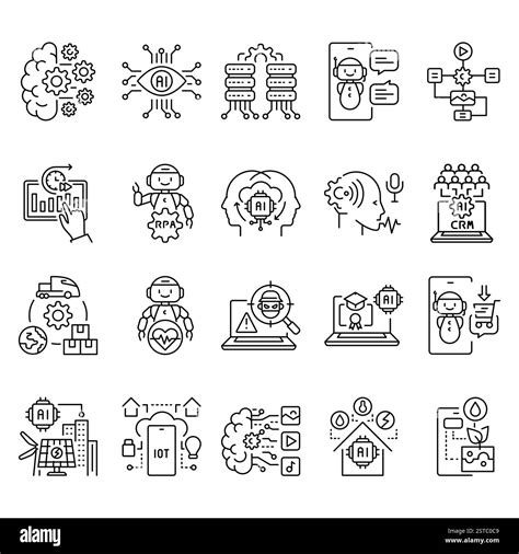 Ai Integration Line Icon Vector Isolated Element Editable Stroke Stock Vector Image And Art Alamy