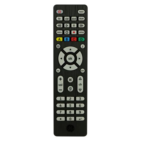 GE 4 Device Designer Series Universal Remote Control Brushed Black