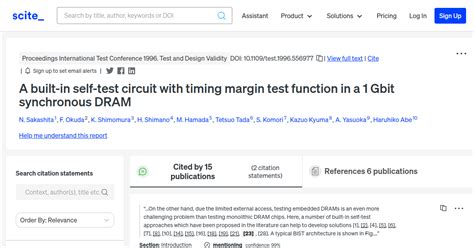 A Built In Self Test Circuit With Timing Margin Test Function In A 1