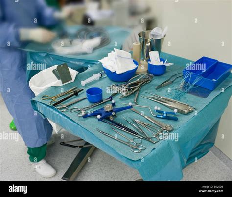 Medical Instruments Used During Brain Surgery To Remove Benign Tumor Reykjavik Iceland Stock