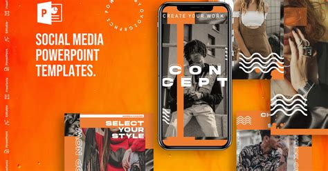 Шаблон Powerpoint для социальных сетей Шаблоны презентаций Включая социальное и шаблон Envato
