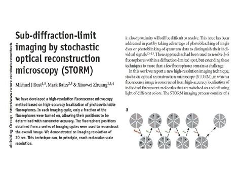 Proceeding Beyond Diffraction Limit Stochastic Optical Reconstruction Microscopy