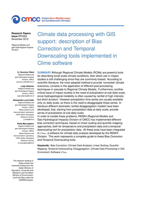 Pdf Climate Data Processing With Gis Support Description Of Bias