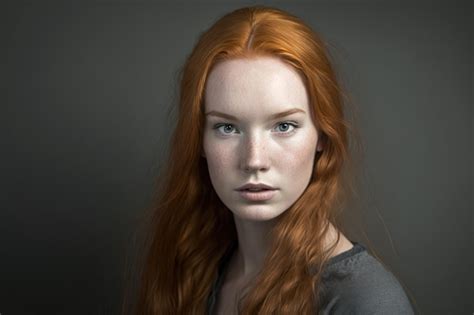 Premium Ai Image Shot Of A Young Woman Posing In Her Against A Grey Background Created With