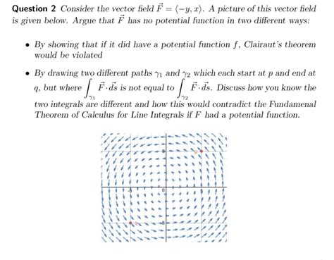 Solved Consider The Vector Field F Vector Y X A Chegg Com