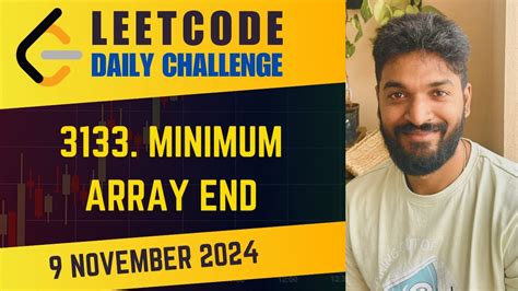 [must watch] 3133 minimum array end daily challenge 9 nov 2024 potd youtube