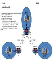 Static Route Lab Pptx Name Score Static Route Lab 1 Determine IP Block For Each LAN And WAN