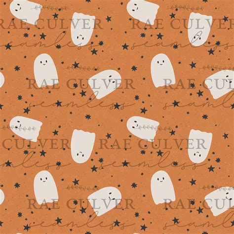 Orange Ghost Stars — Raeculverseamless
