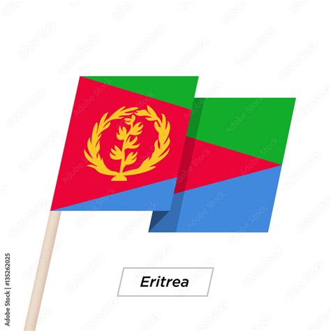 Eritrea Ribbon Waving Flag Isolated On White Vector Illustration Stock Vector Adobe Stock