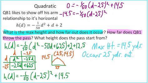 Quadratic Projectile Word Problems YouTube