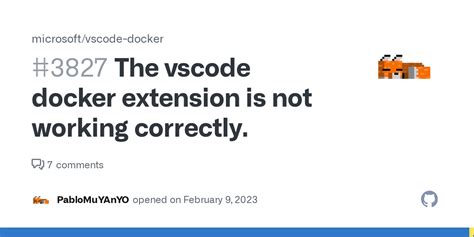 The Vscode Docker Extension Is Not Working Correctly · Issue 3827