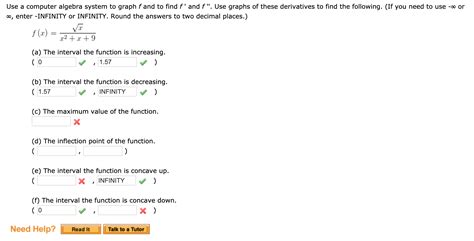 solved use a computer algebra system to graph fand to find
