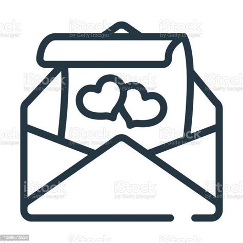 하트 레터 얇은 선 아이콘이있는 봉투를 엽니 다 메일 파티 개념 격리 윤곽 선에서 하트 선형 아이콘 웹 디자인 및 앱에 대한 벡터 그림 기호 요소입니다 0명에 대한 스톡